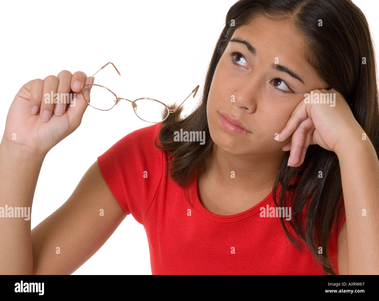 Teenager doing homework daydreaming hi-res stock photography and images ...