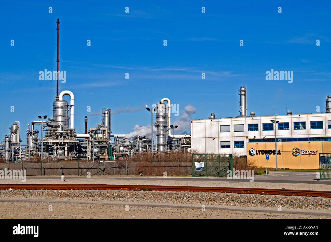 Lyondell Bayer The Maasvlakte the harbour industrial area of the city ...