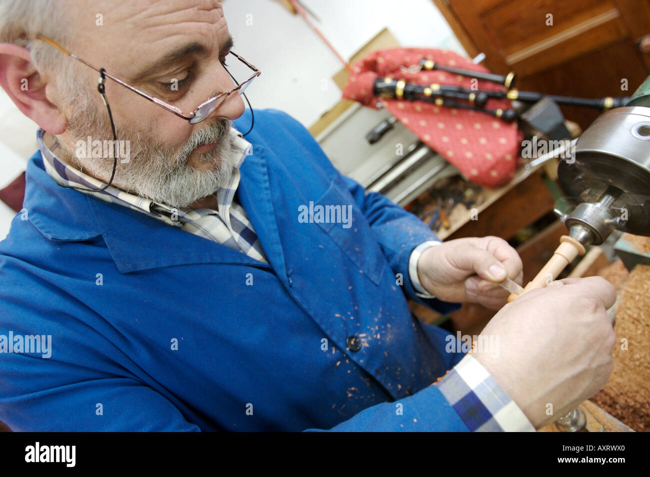 Craftsman making xeremiers musical instrument Stock Photo - Alamy