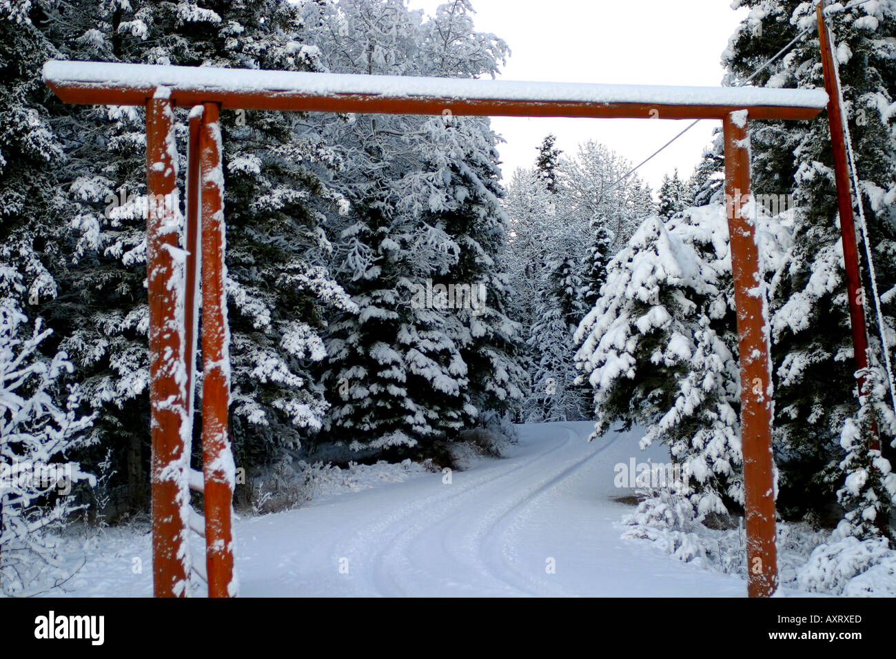 SNOW SCENES gate Stock Photo - Alamy