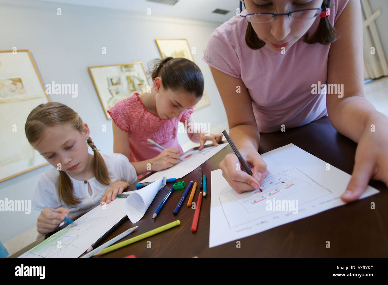 Child Copying In School Stock Photos & Child Copying In School Stock ...