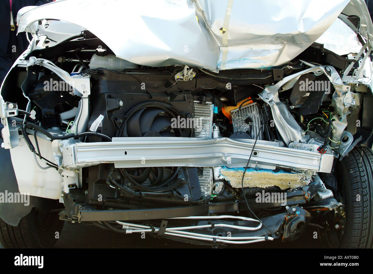 car crash white write off Stock Photo - Alamy