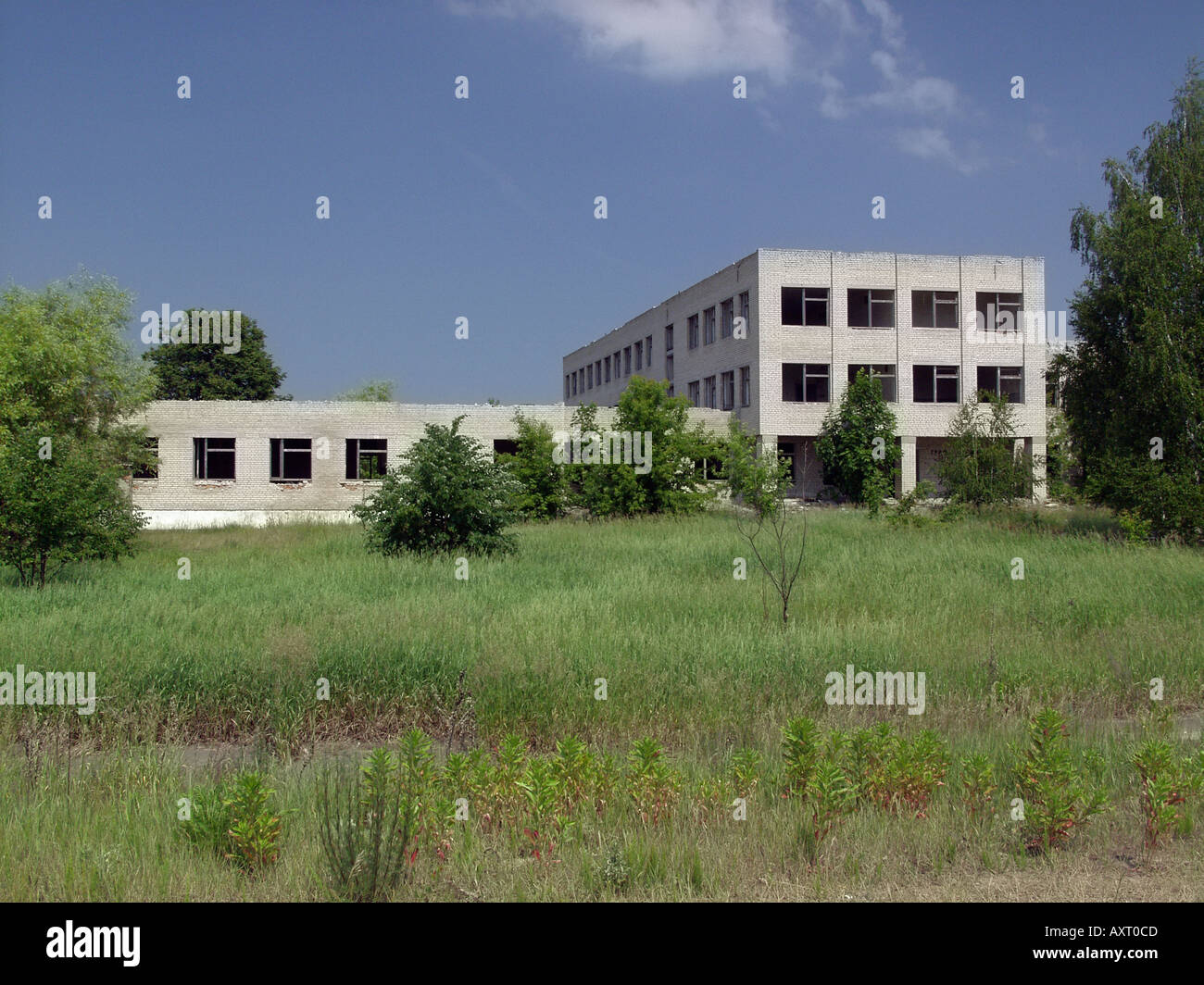 Chernobyl exclusion zone abandoned derelict decaying buildings amidst ...