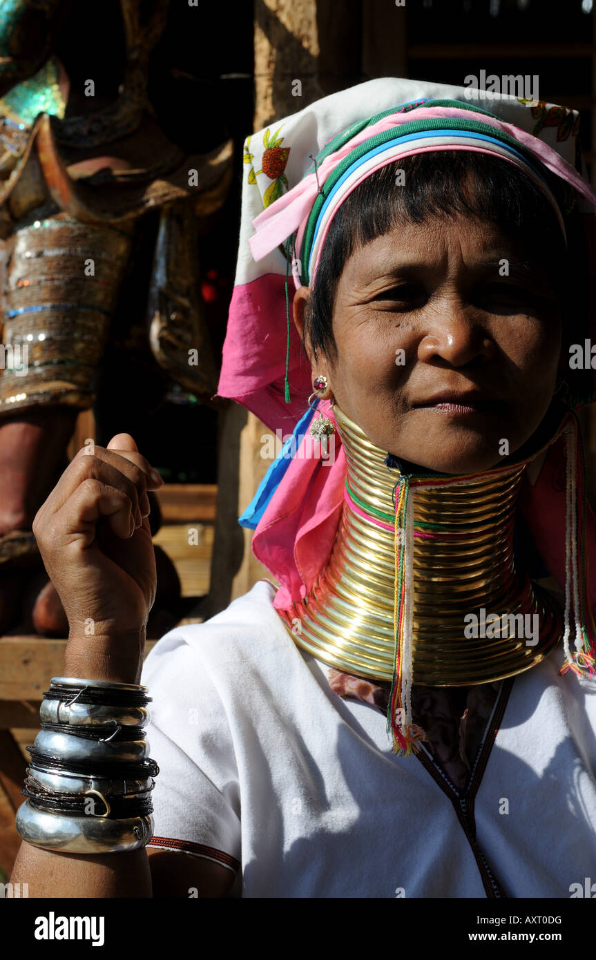 Long neck girl from the tribe of the Padaung Inle Lake Mynamar Asia ...