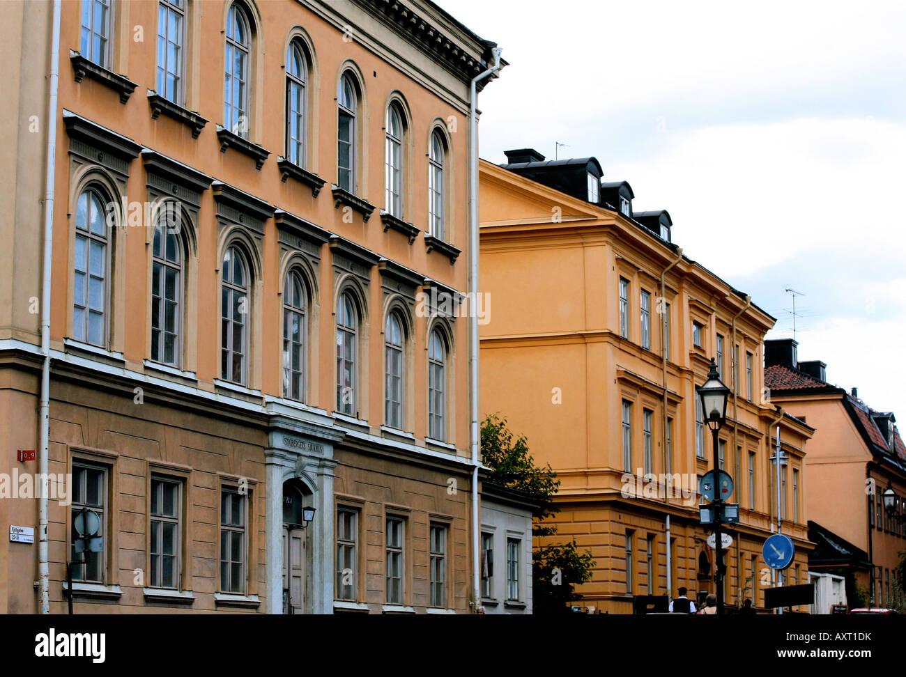 Historic buildings in orange colors Stock Photo - Alamy