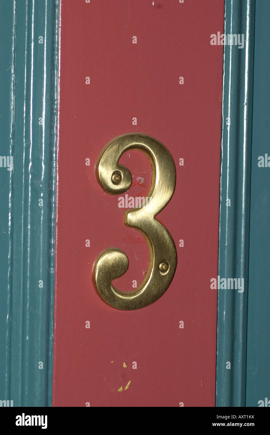brass door number Stock Photo - Alamy