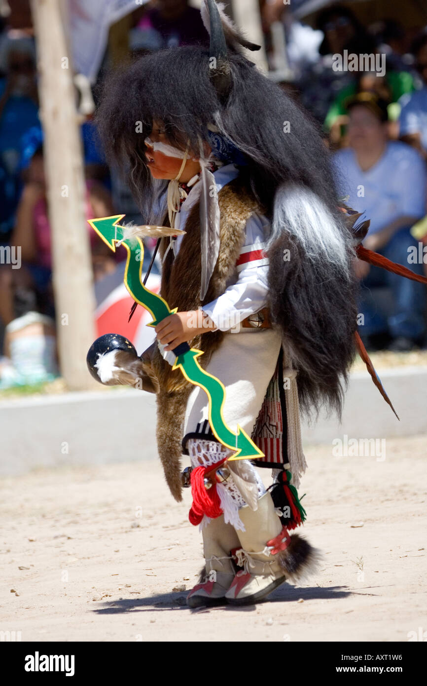 Young Buffalo Dancer from Pojoaque Pueblo in Northern New Mexico Stock ...
