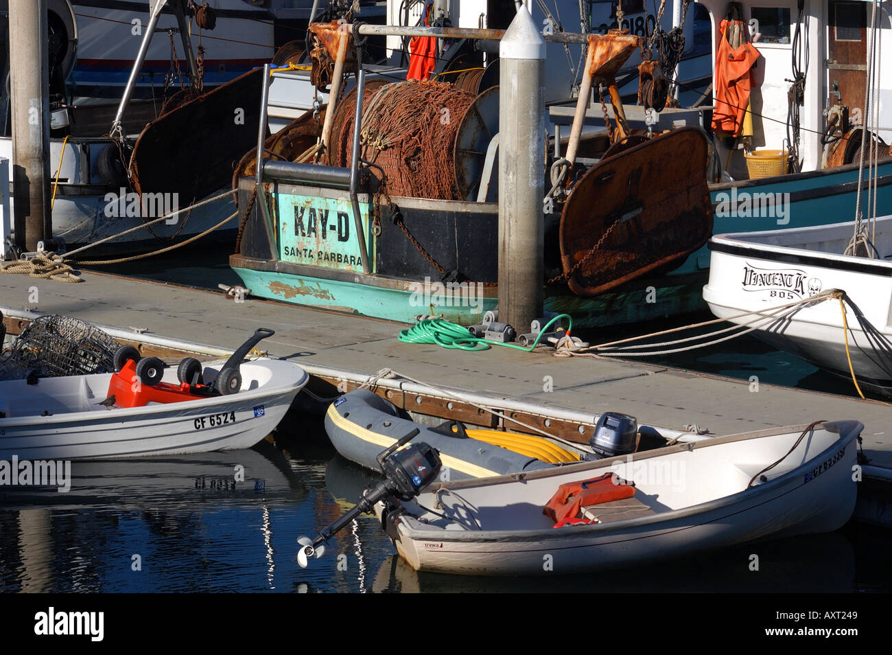 Skiffs Santa Barbara Harbour Stock Photo - Alamy