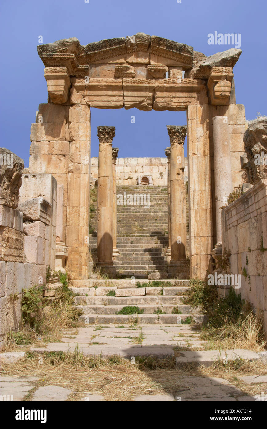 The ruins of Jerash Cathedral Jordan Stock Photo - Alamy