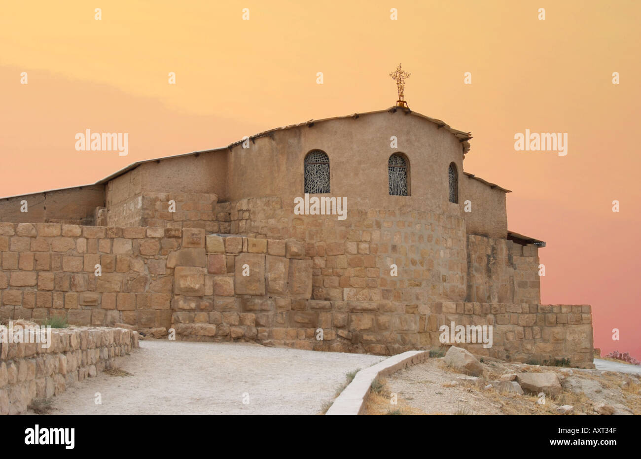 The Moses Memorial Church on Mount Nebo Jordan where Moses died having ...