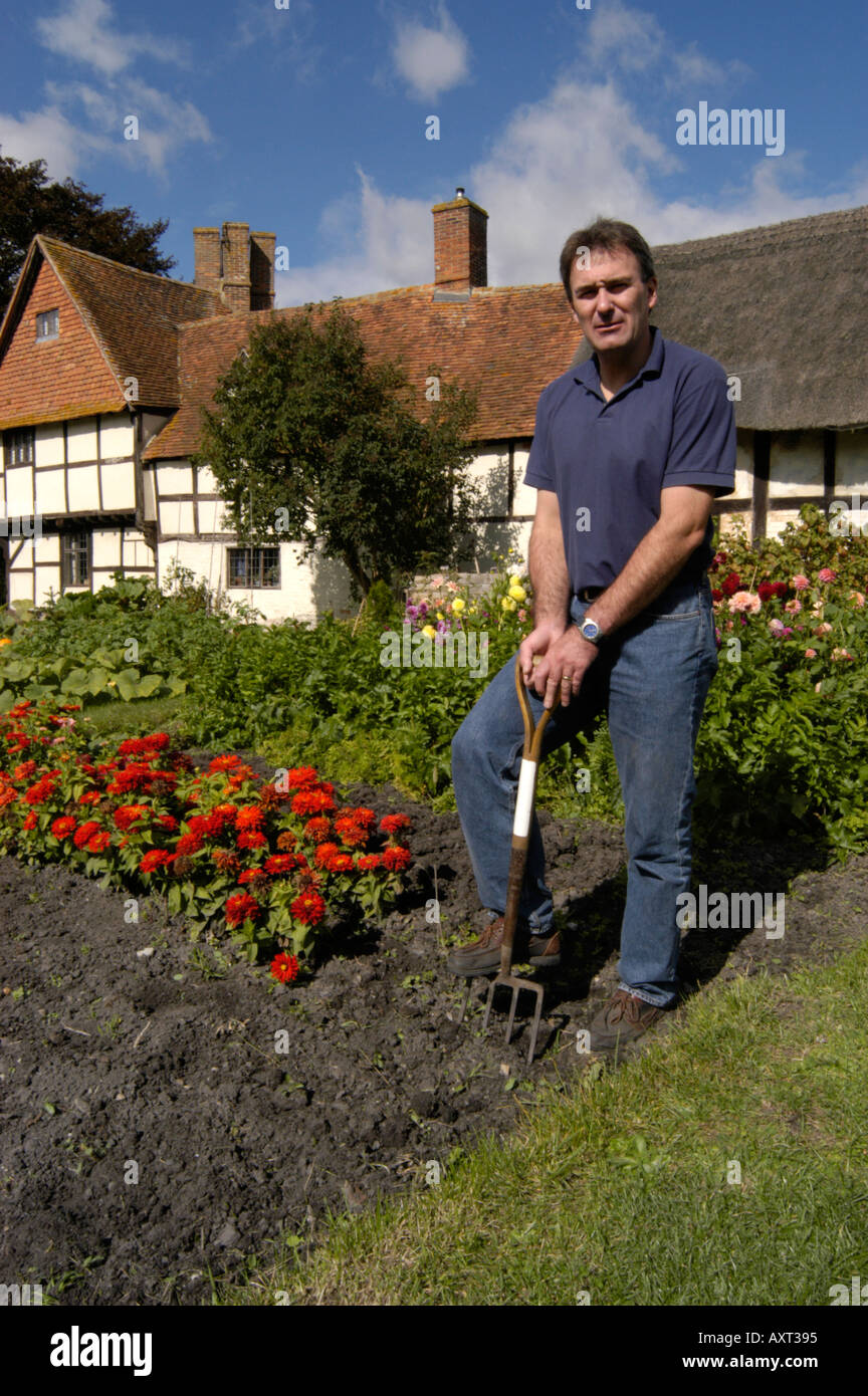 Michael Goodenough tends his allotment Stock Photo - Alamy
