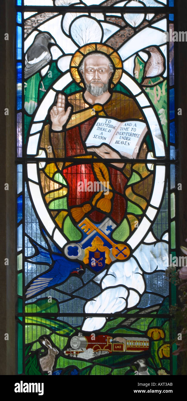 Stained Glass Window detail at St Peter s Church Stainforth Yorkshire ...