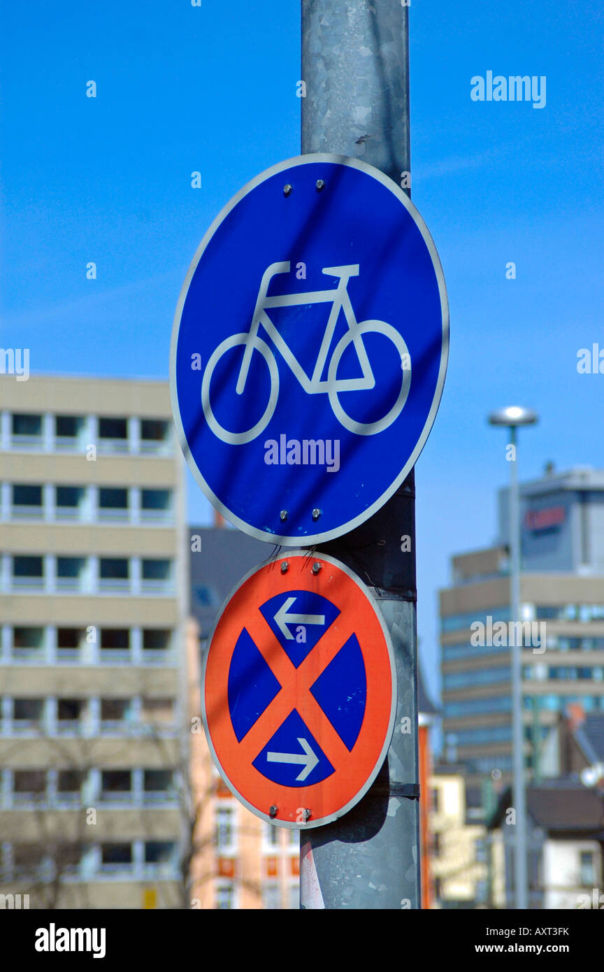 Bike circulation signs in Frankfurt Germany Stock Photo - Alamy