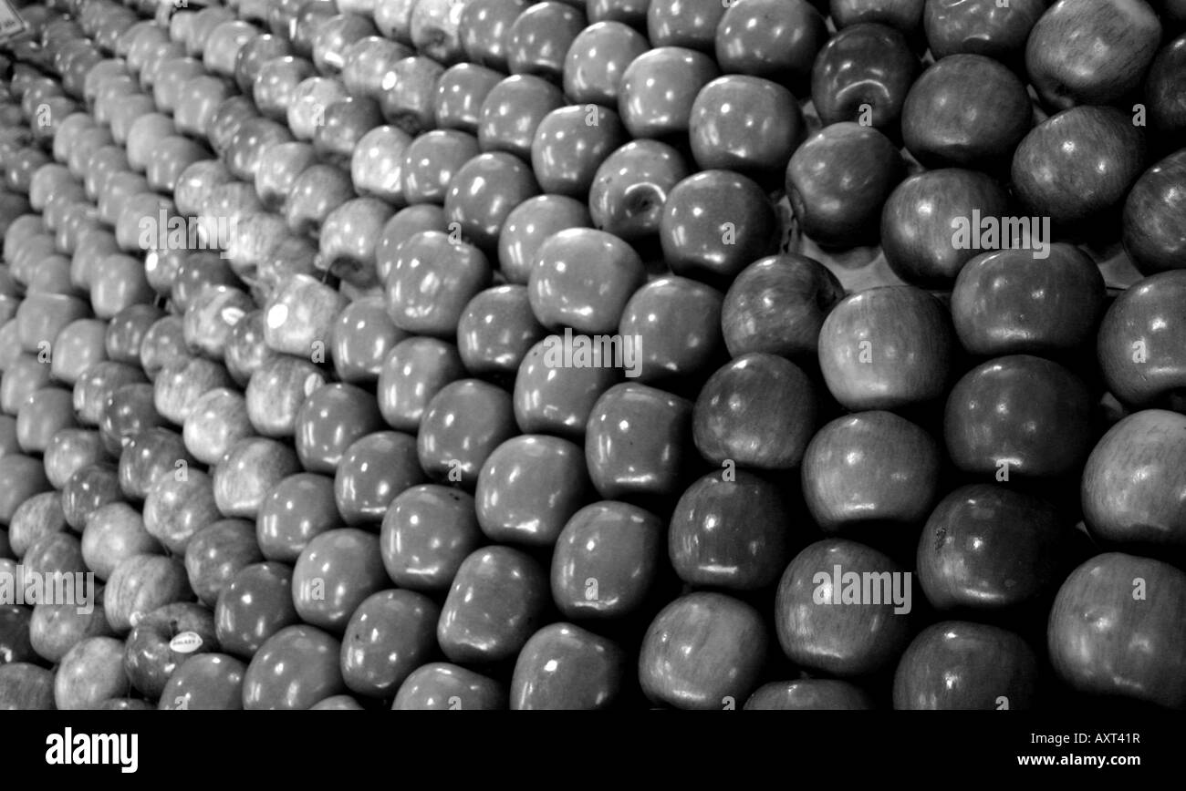 Green apple red white Black and White Stock Photos & Images - Alamy