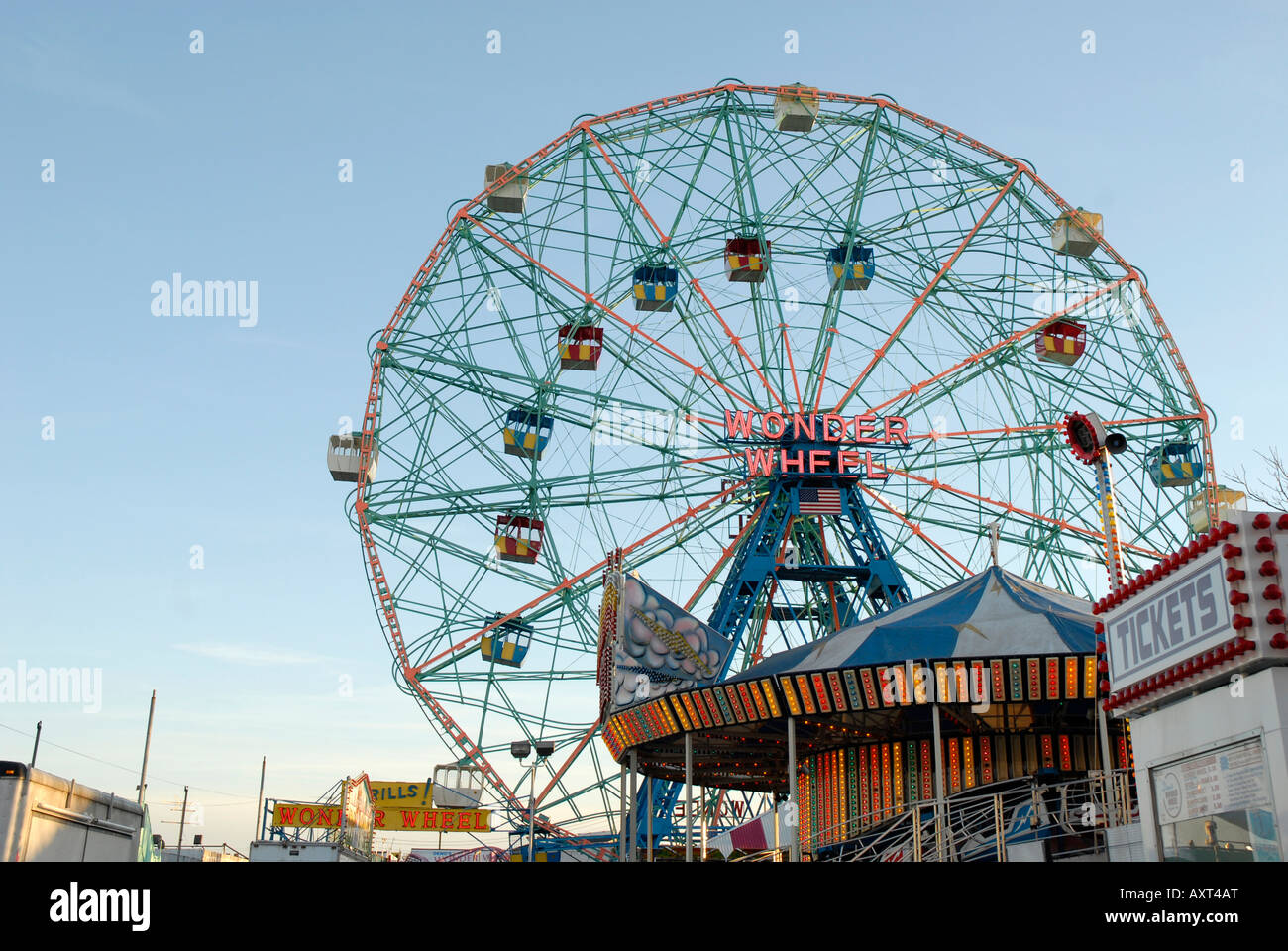Wonder Wheel Coney Island Amusement Park Ferris Carousel Stock Photo ...