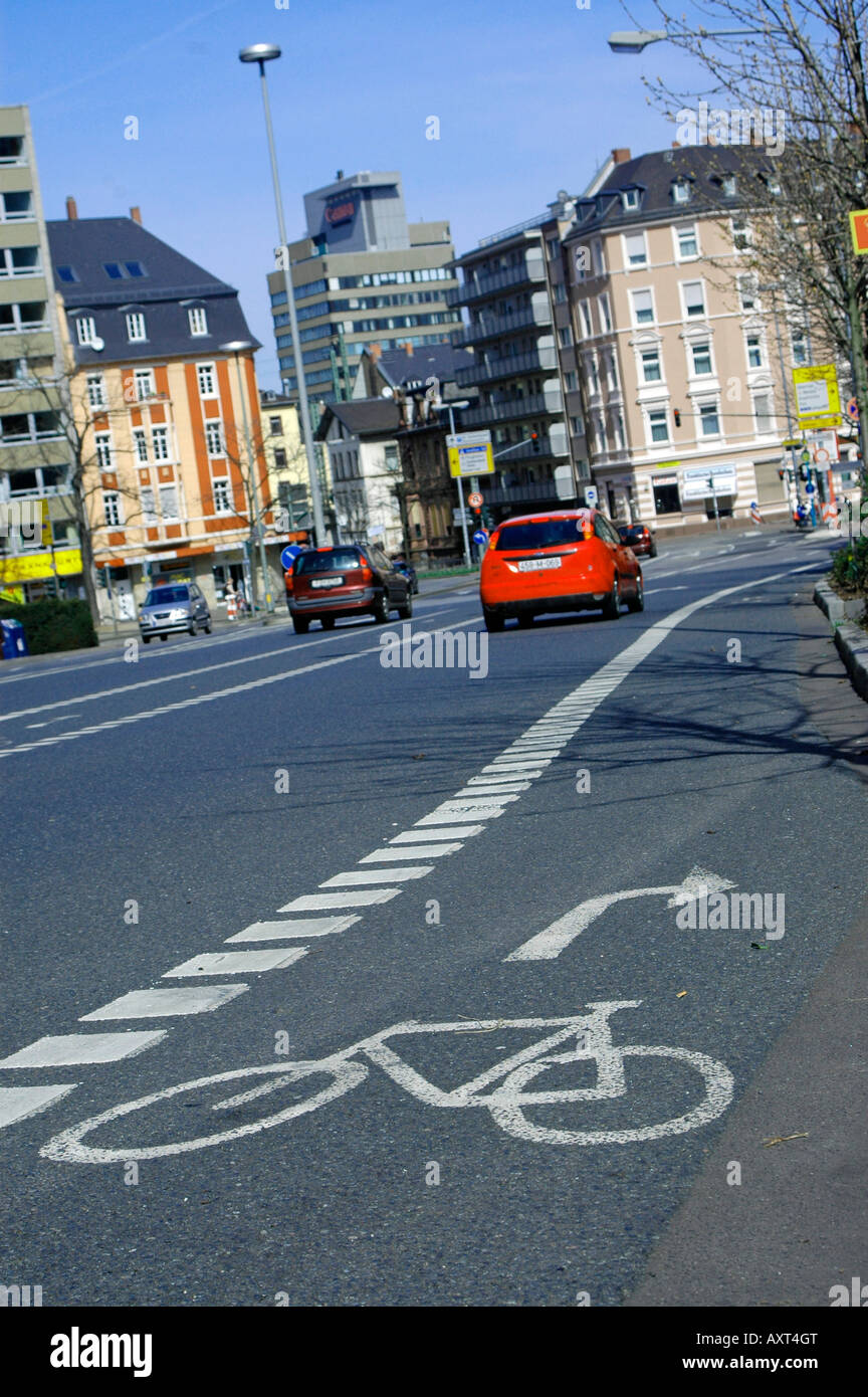 Traffic lane reserved and exclusively for buses in Europe Stock Photo ...