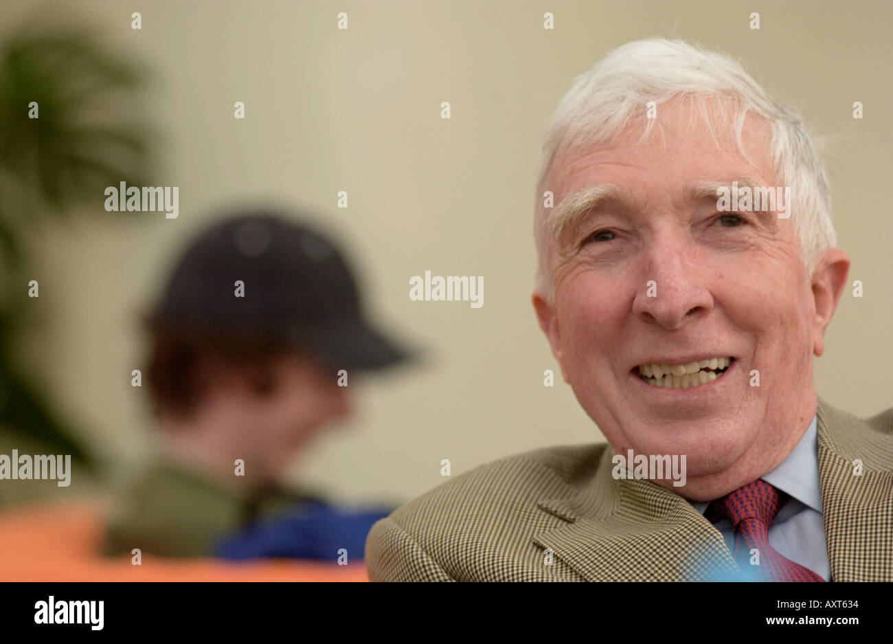 John Updike American novelist and poet pictured at Hay Festival 2004 ...