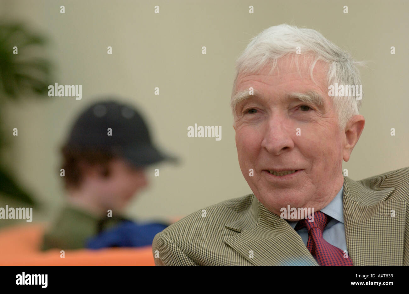 John Updike American novelist and poet pictured at Hay Festival 2004 ...