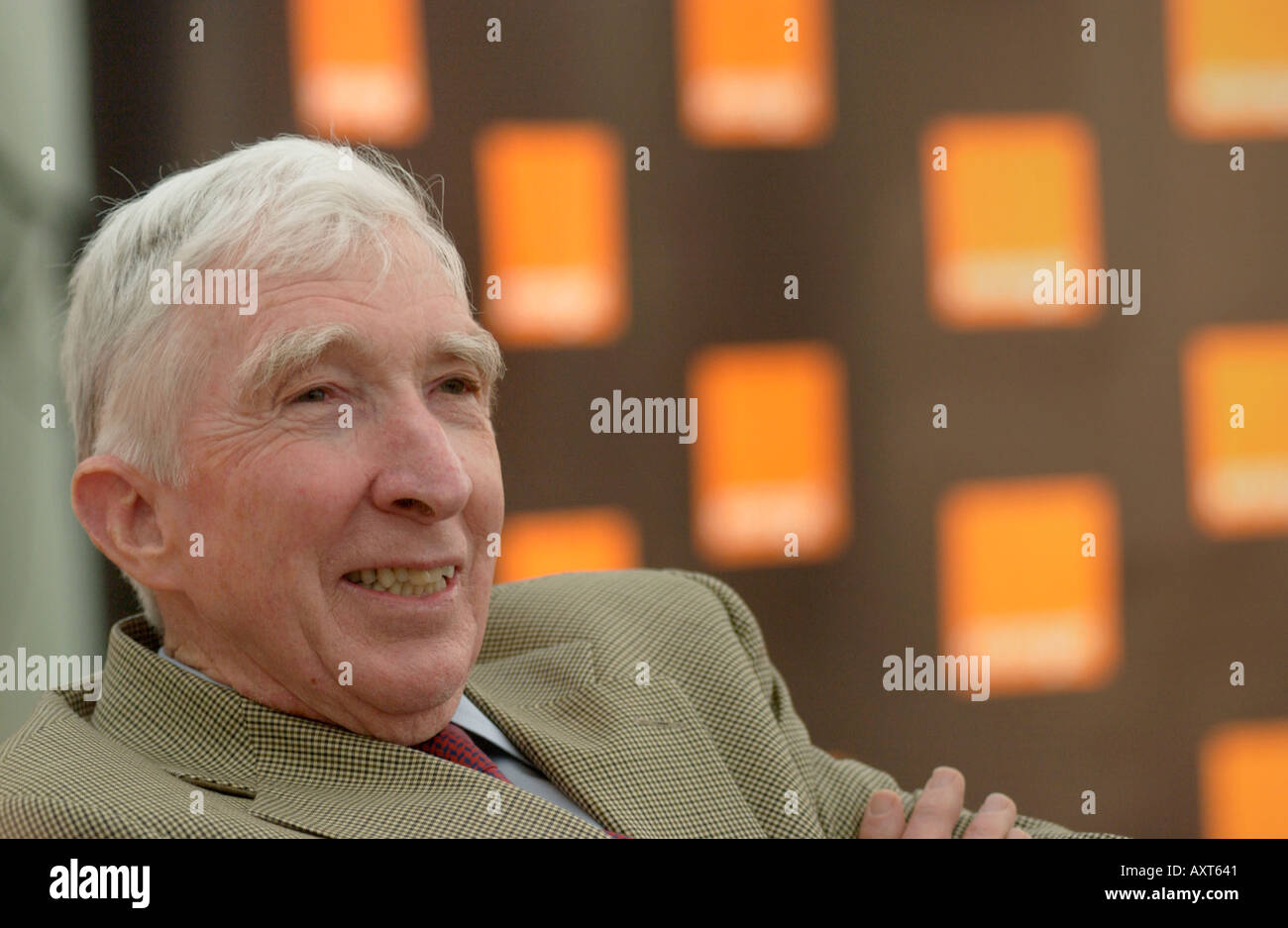 John Updike American novelist and poet pictured at Hay Festival 2004 ...