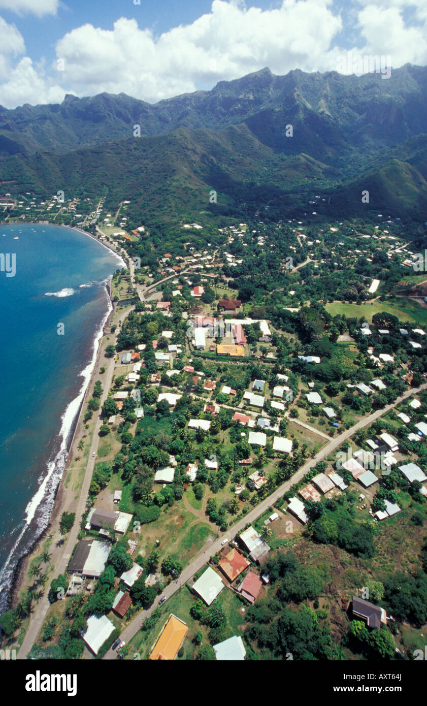 Aerial view of Nuku Hiva Marquesa Islands French Polynesia Stock Photo ...