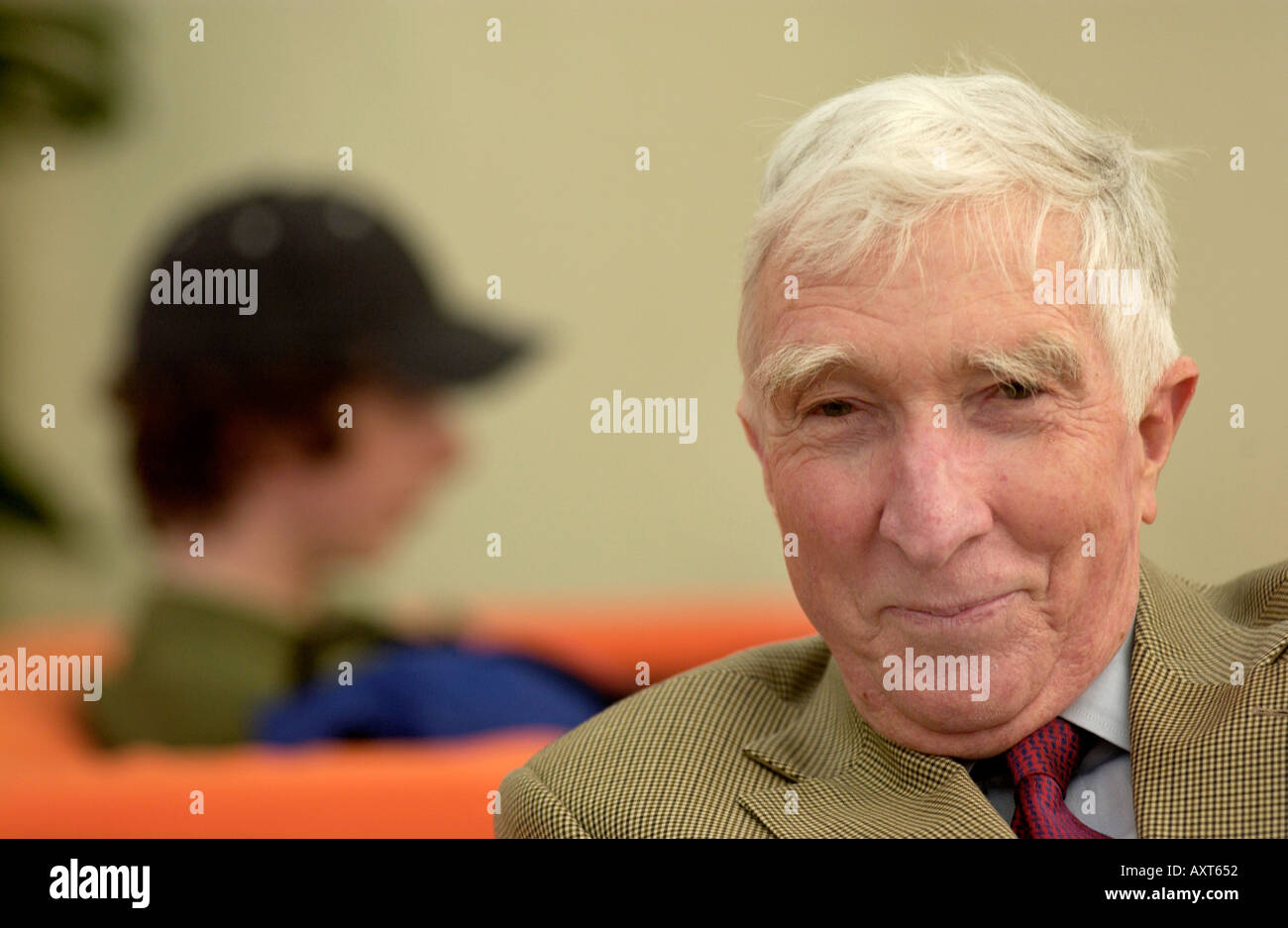 John Updike American novelist and poet pictured at Hay Festival 2004 ...