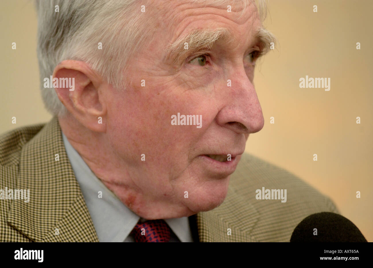 John Updike American novelist and poet pictured at Hay Festival 2004 ...