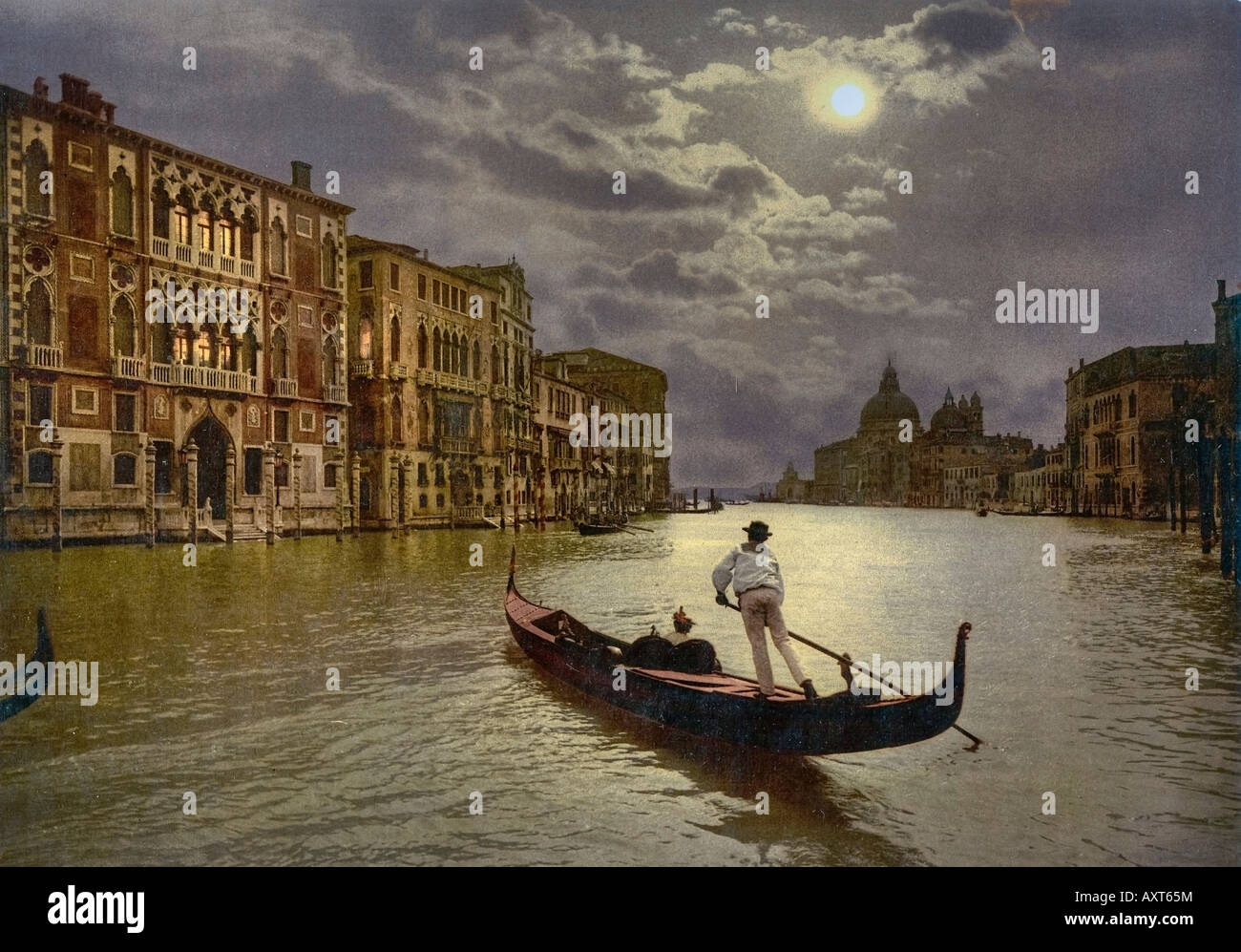 Grand Canal by moonlight, Venice, Italy Stock Photo - Alamy