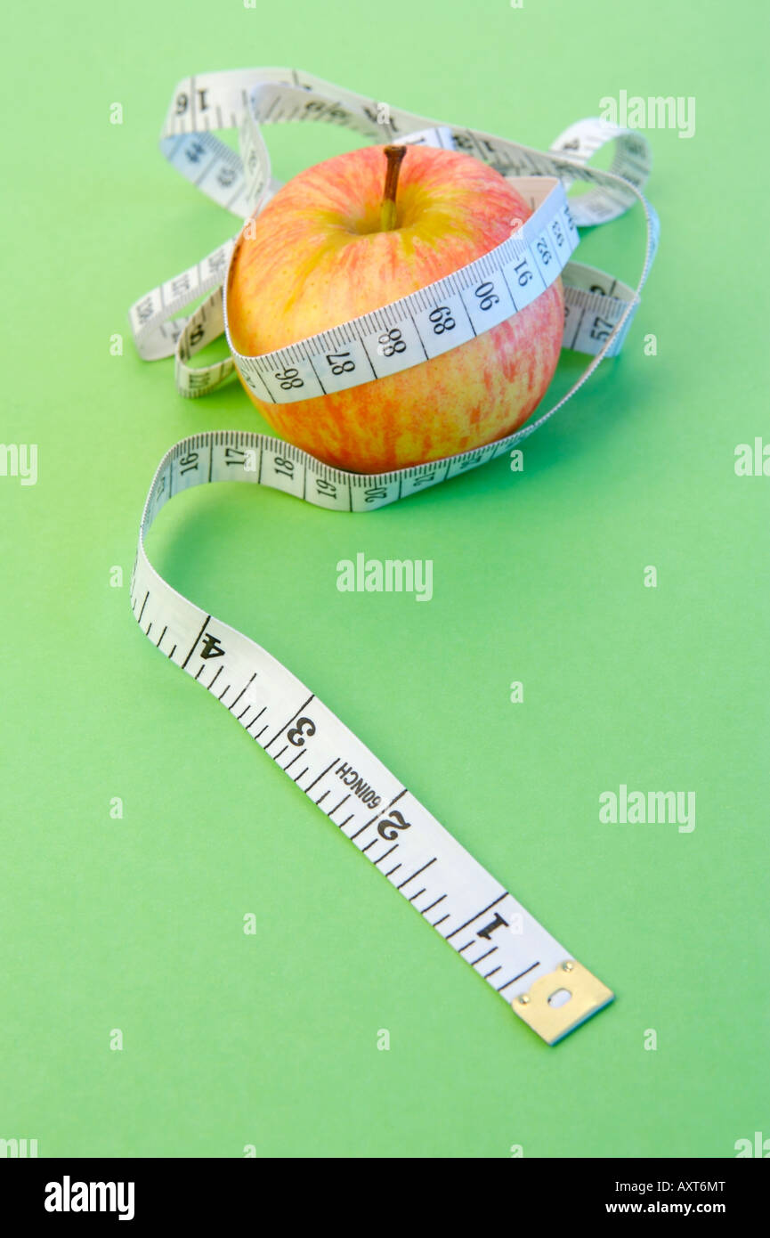 Apple and Measuring Tape Stock Photo - Alamy