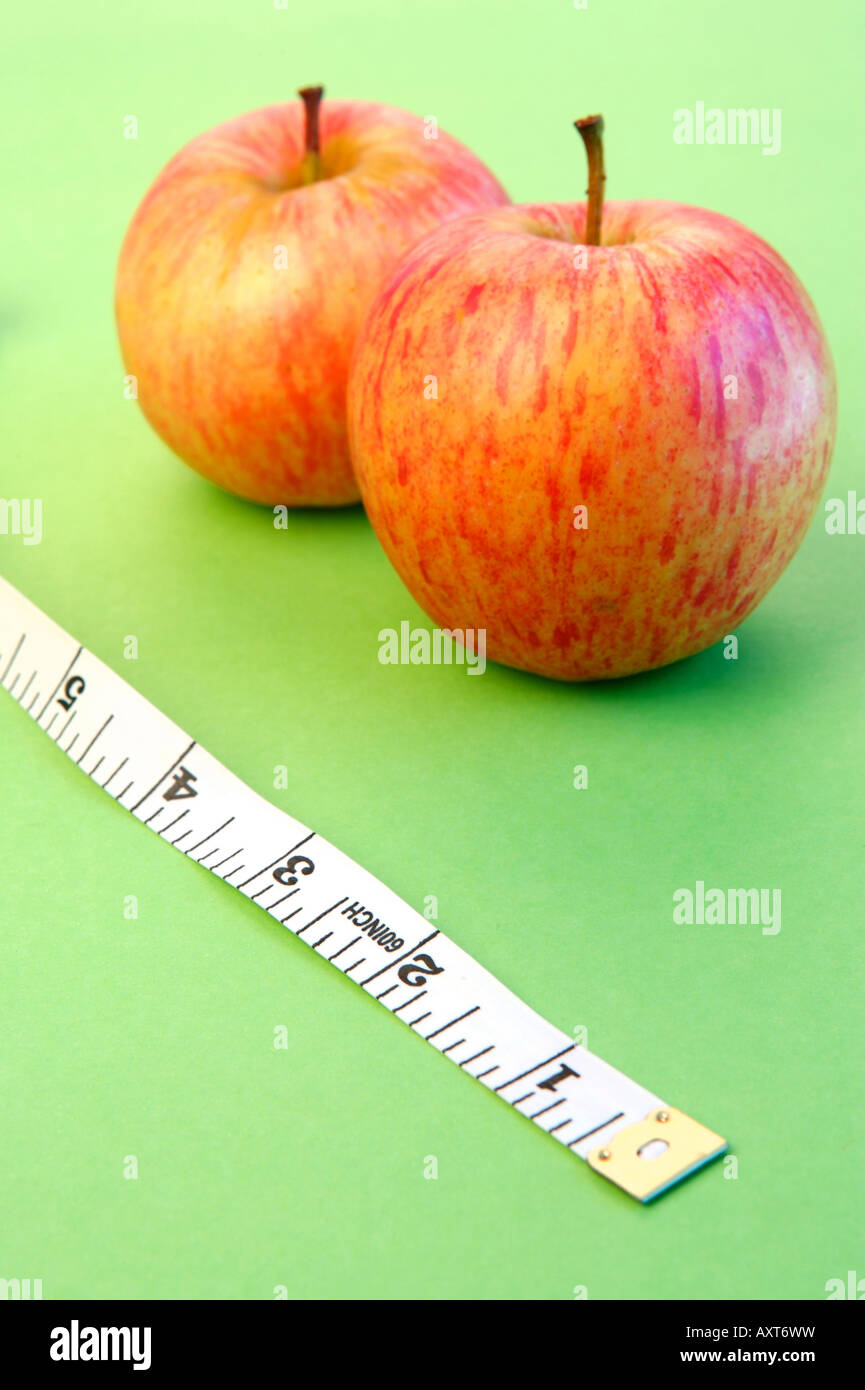 Apples and Measuring Tape Stock Photo - Alamy