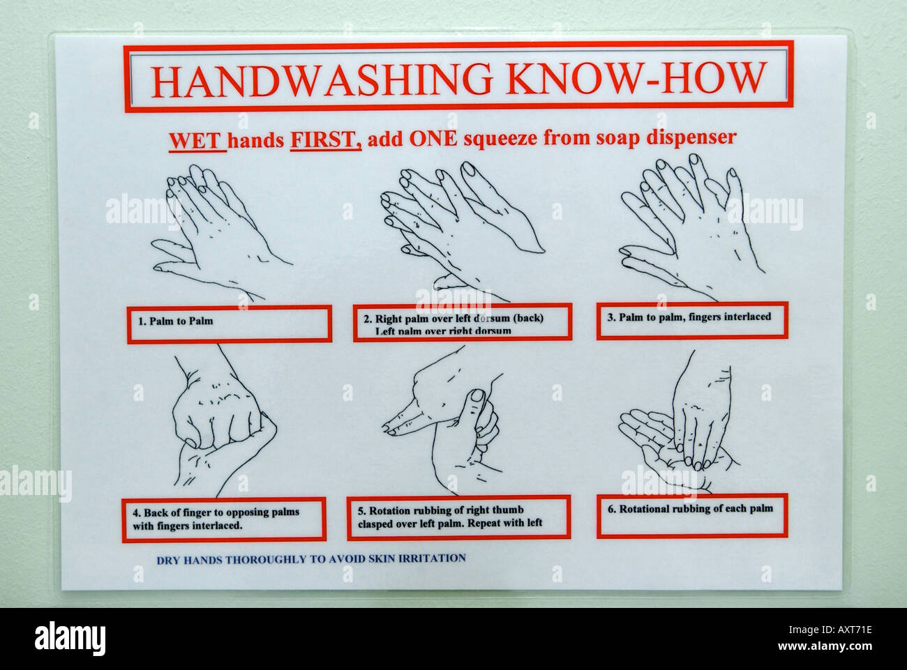 Close up of instructions on how to wash your hands properly Stock Photo ...