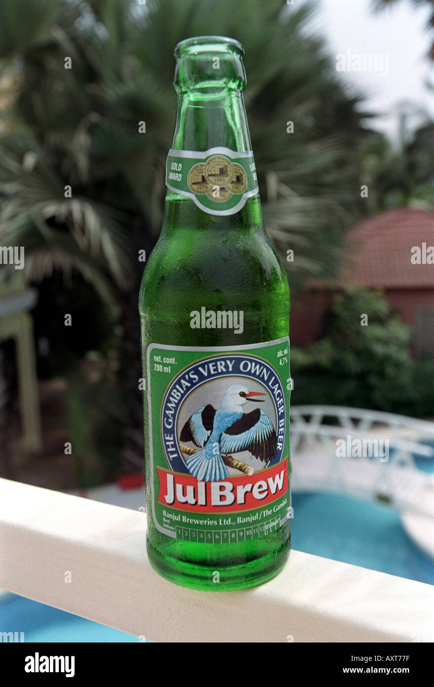 Jul Brew the local beer in The Gambia West Africa Stock Photo - Alamy
