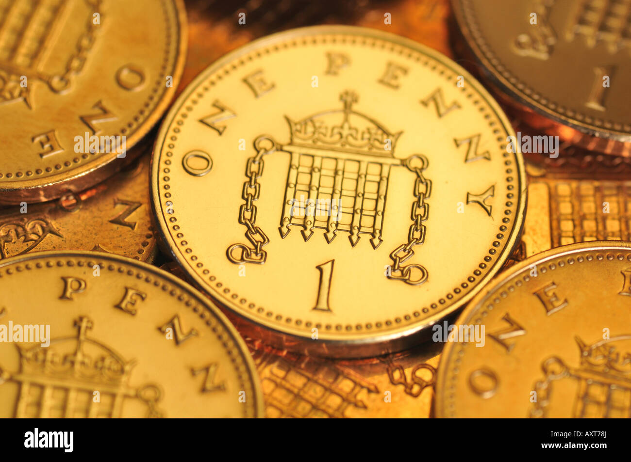 One penny coins Stock Photo - Alamy