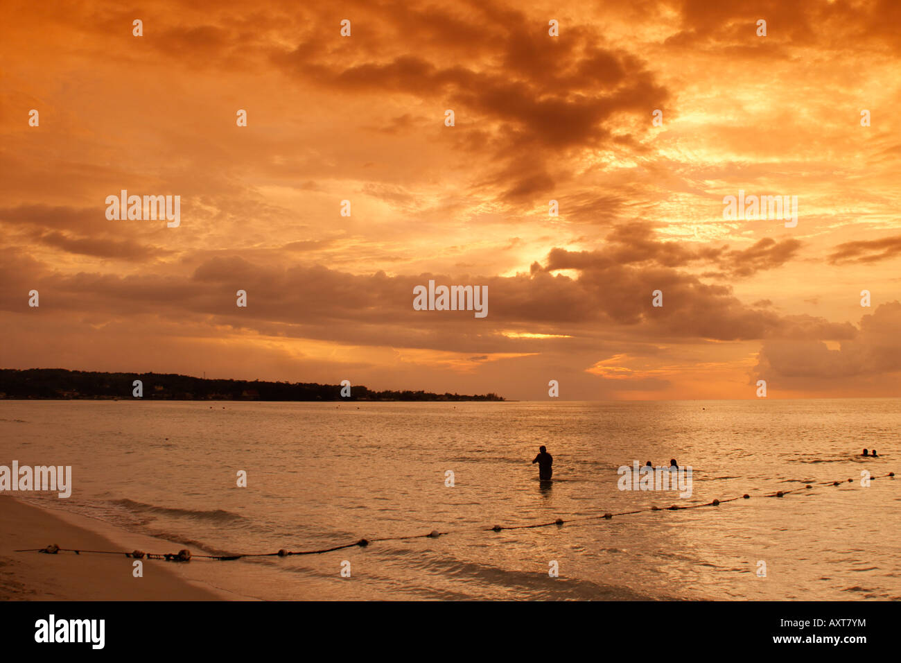 Jamaica Negril beach sunset Stock Photo - Alamy