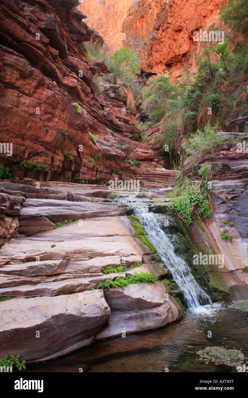 Small waterfall on a patio above the Elves Chasm waterfall in the Grand ...