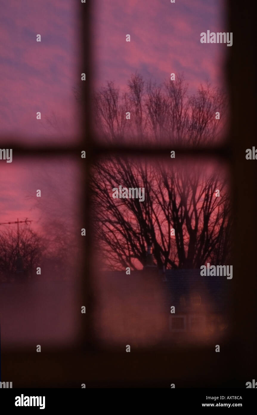 Sunset through window Stock Photo - Alamy