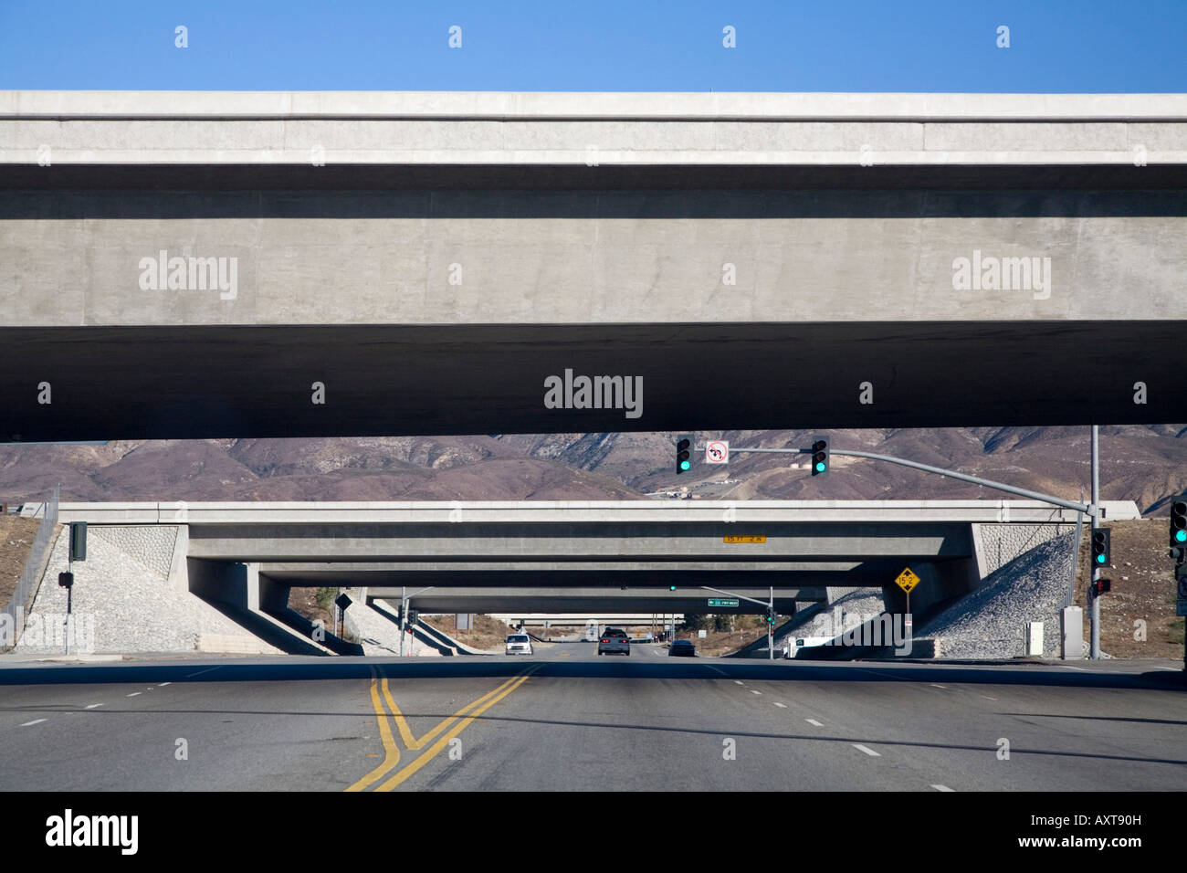 Multiple freeway overpasses stretch into the distance Stock Photo - Alamy
