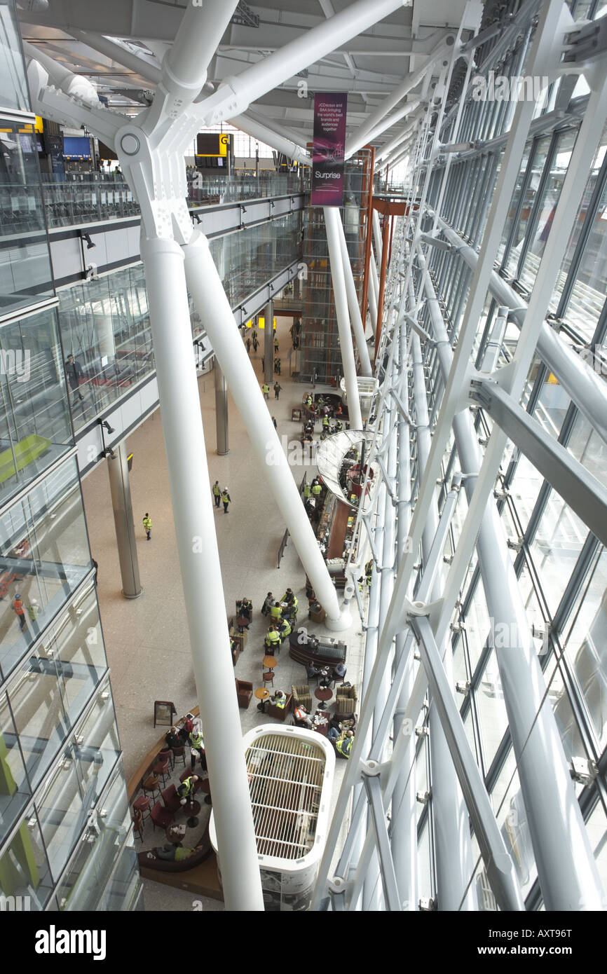 Looking downwards in landside Departures area newly opened London ...