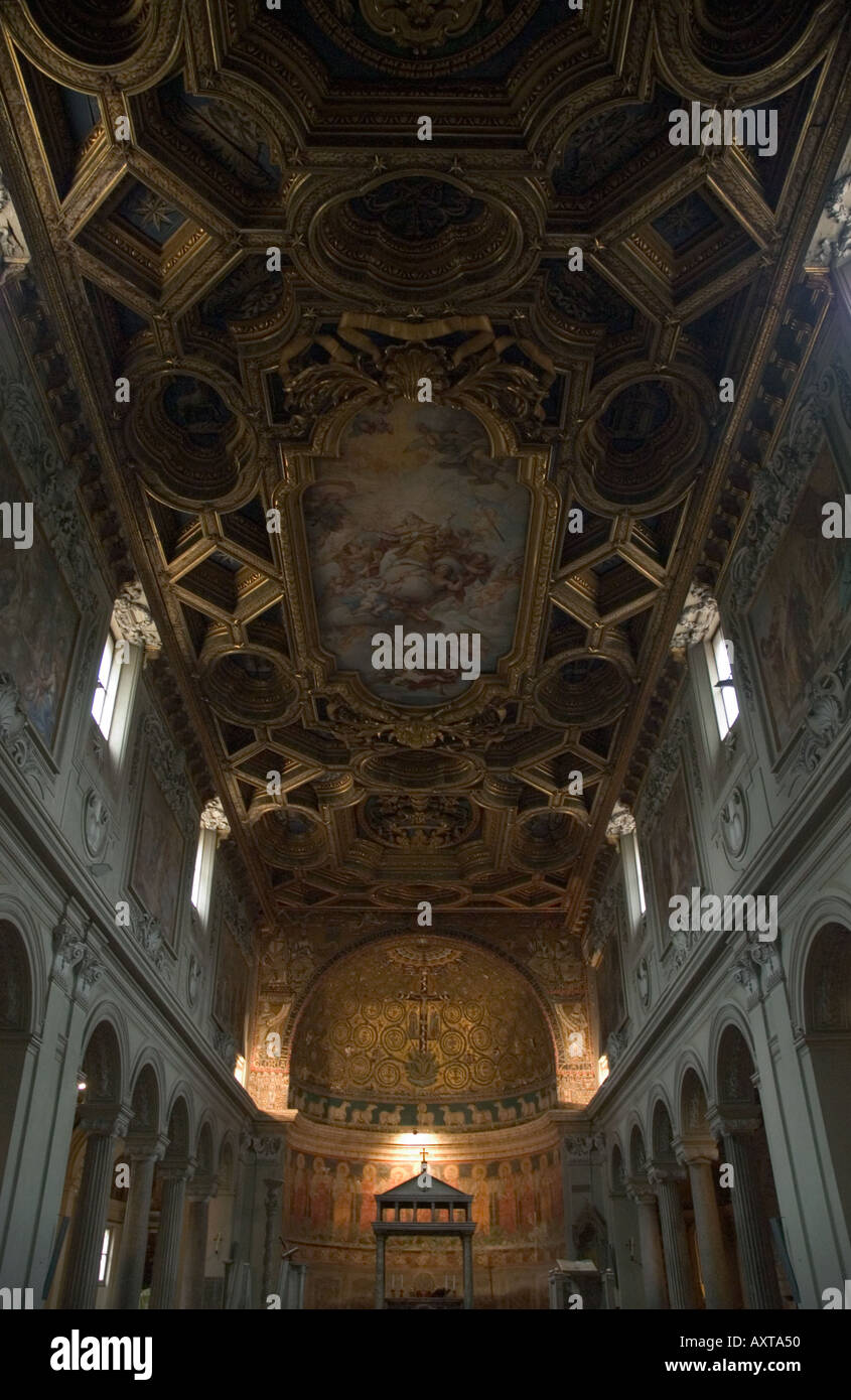 Interior of the church of San Clemente Rome Italy Europe Stock Photo ...
