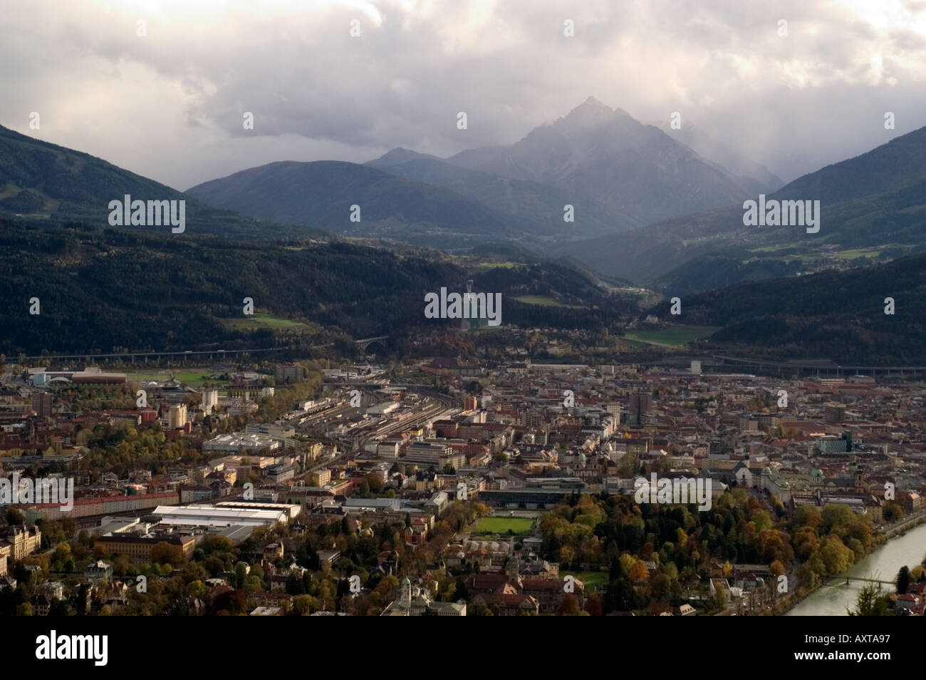 Innsbruck city centre aerial hi-res stock photography and images - Alamy