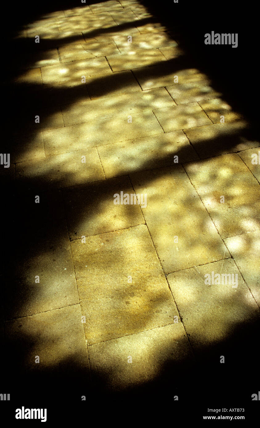 Reflection of stained glass windows on the floor of Wells Cathedral ...