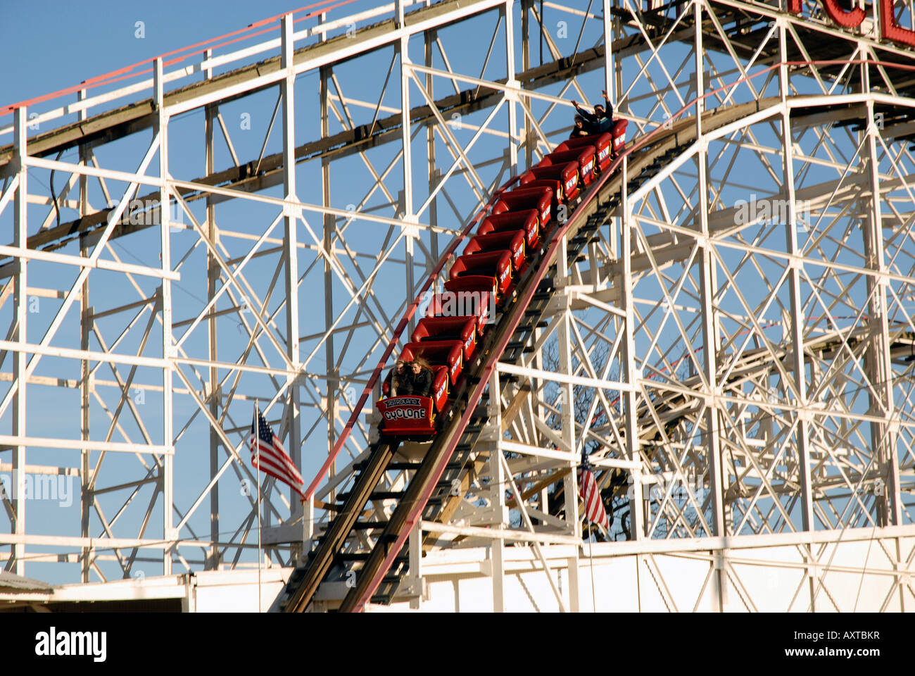 Cyclone Rollercoaster Track Coney Island Brooklyn New York Ride ...