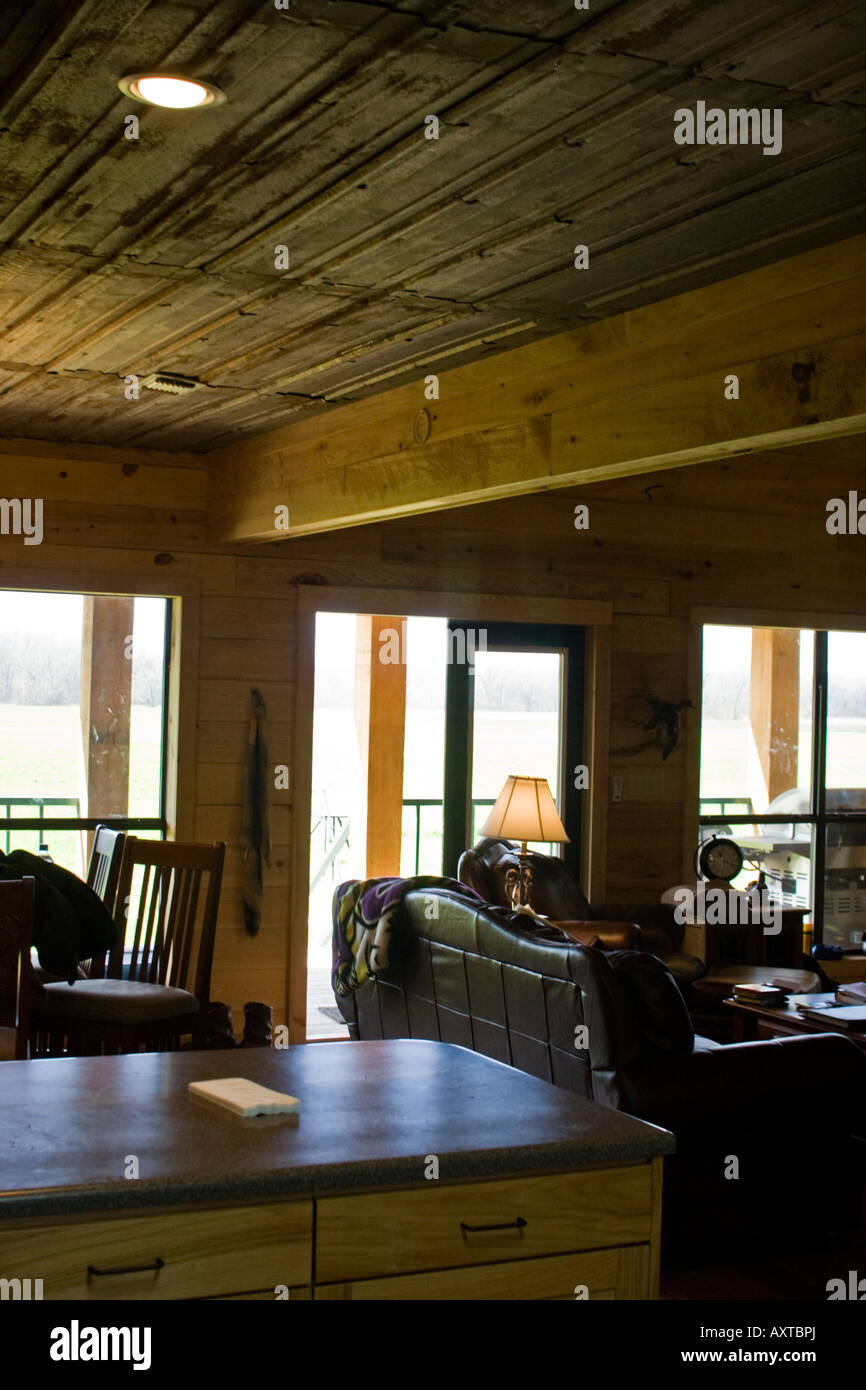 Interior of a hunting cabin Stock Photo - Alamy