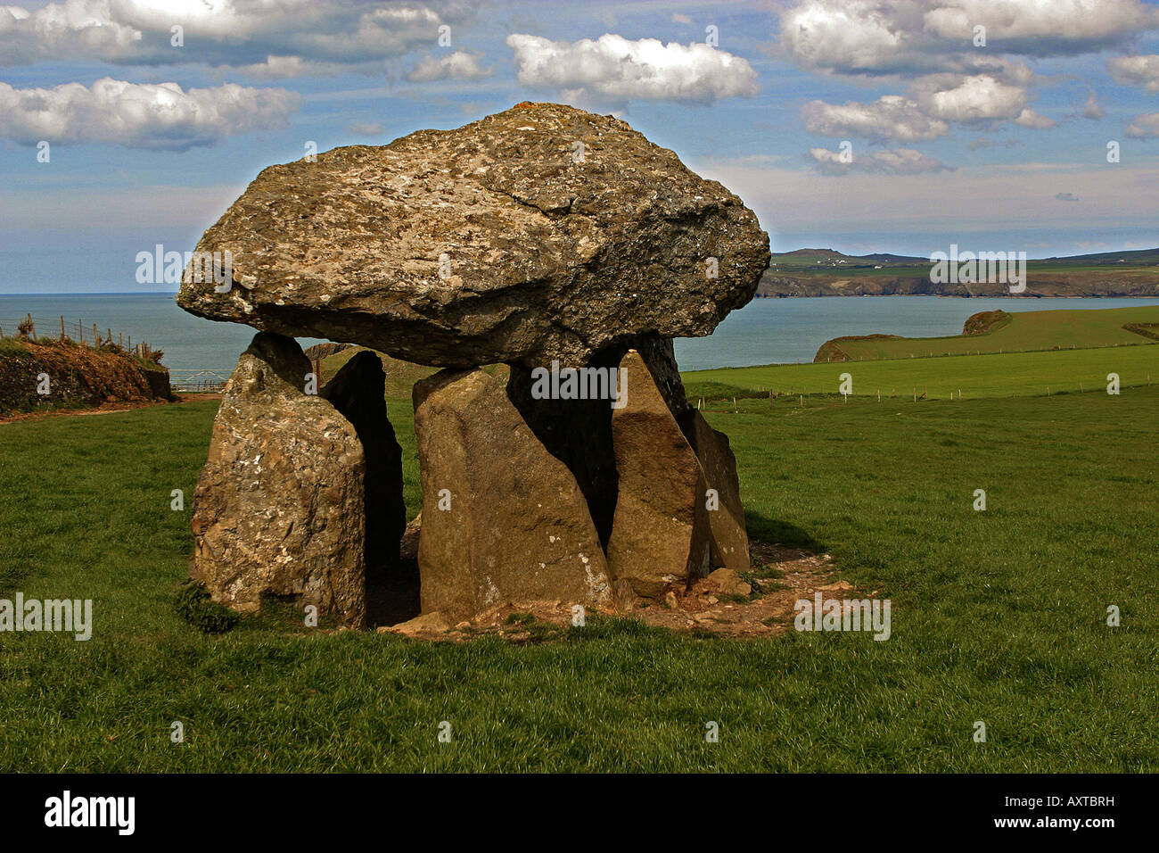 Carreg Samson dolmen near Mathry in Pembrokeshire Wales. Burial chamber ...