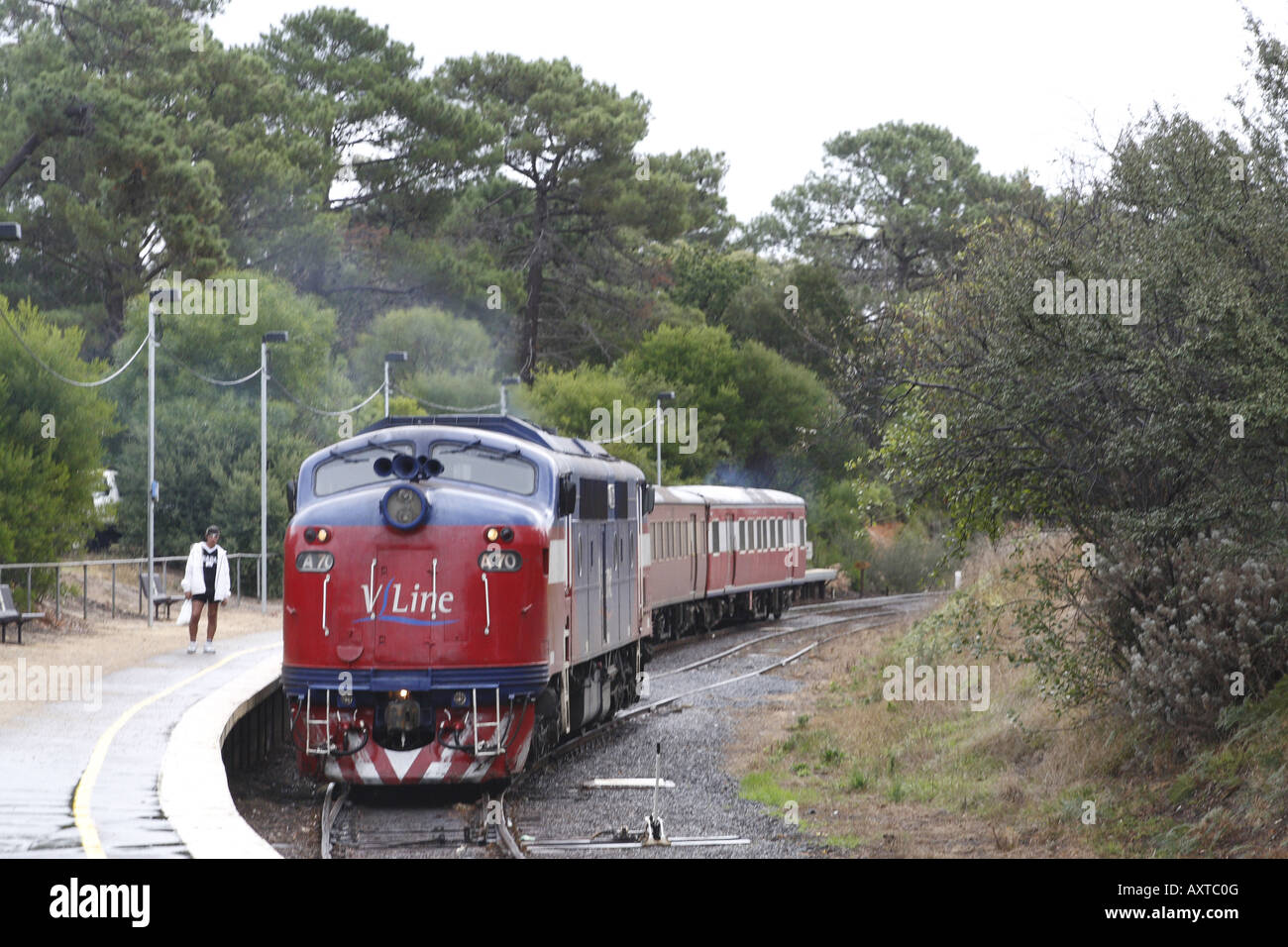 disel train at the train station Stock Photo - Alamy