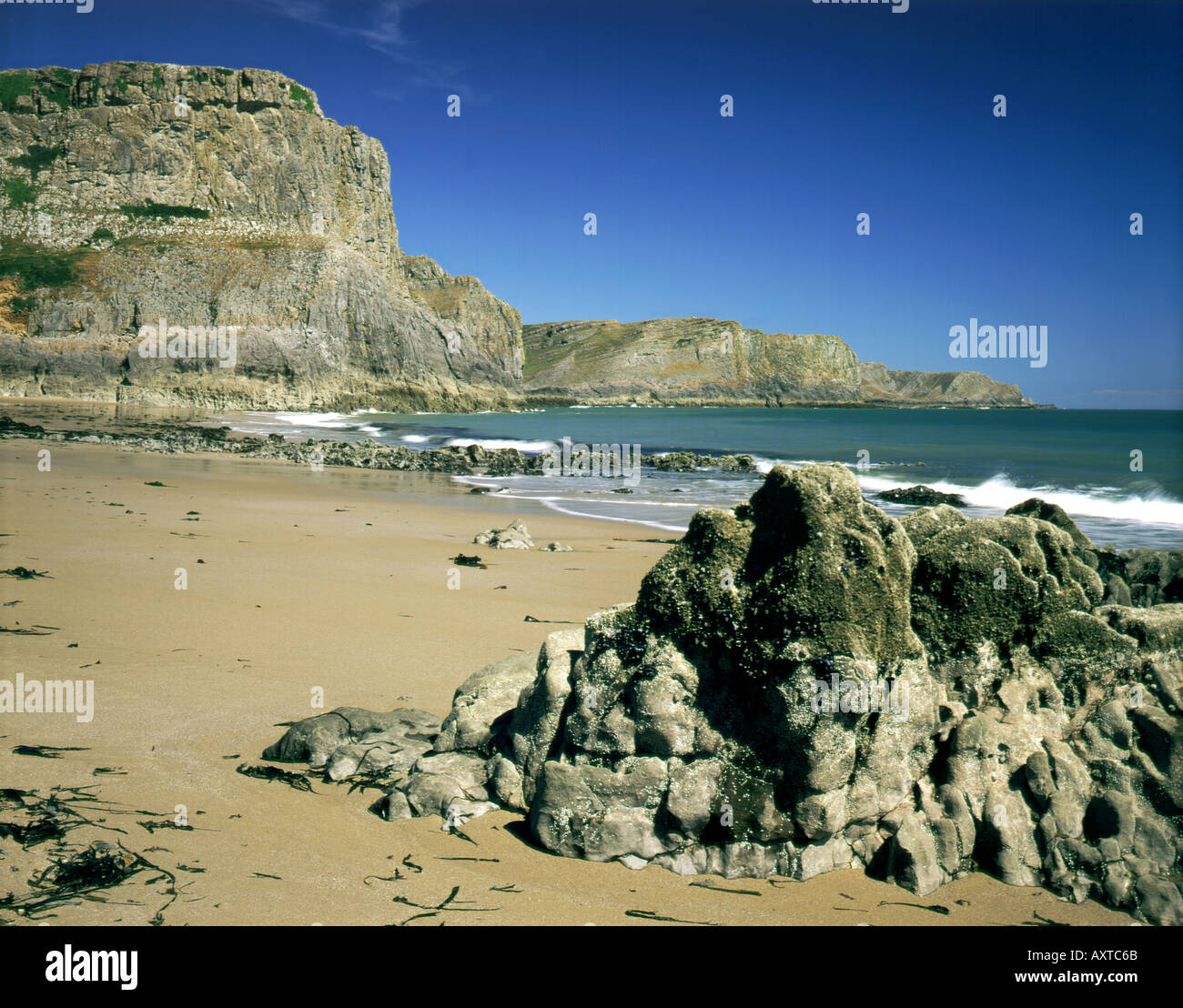 Fall Bay, Rhossili, Gower Peninsula, Glamorgan, South Wales Stock Photo ...