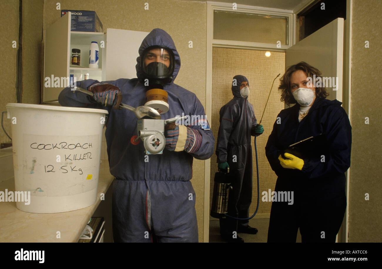 Pest control cockroach eradicating team tower block council estate ...