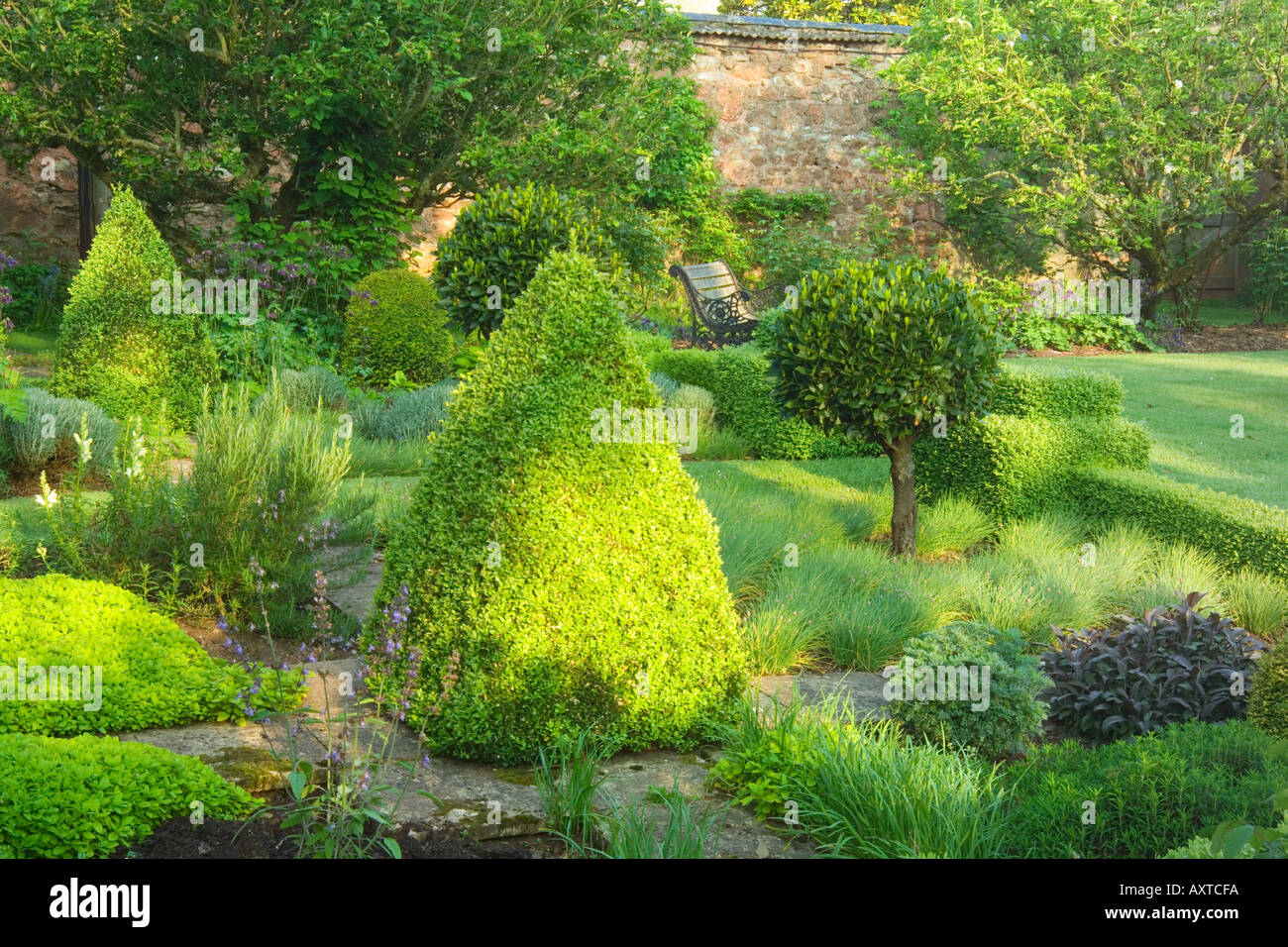 Bickham House Devon UK and formal parterre Stock Photo - Alamy