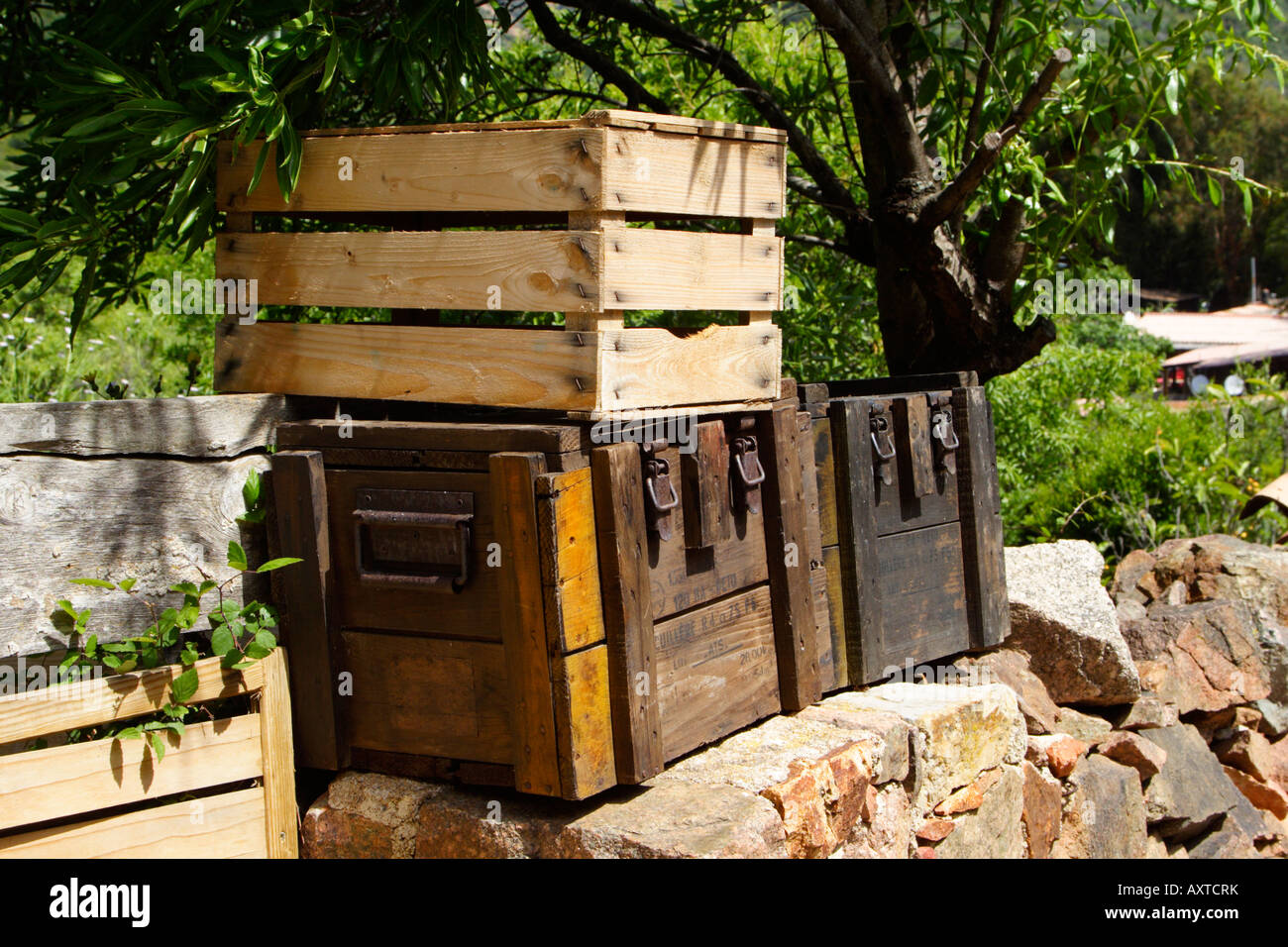 traditional wooden boxes Stock Photo - Alamy