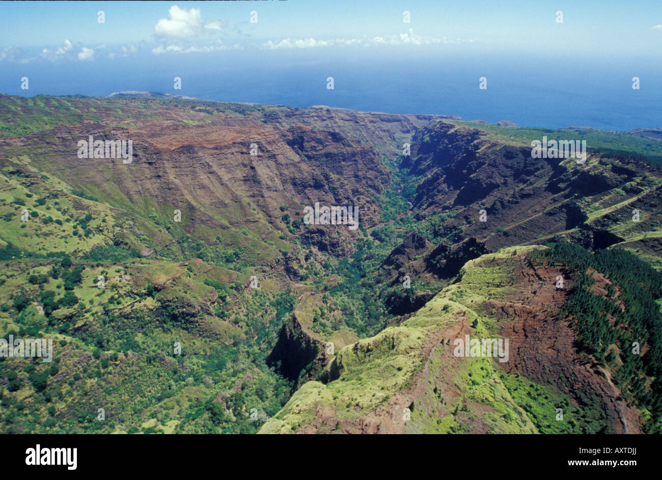 Aerial view from Nuku Hiva Marquesa Islands French Polynesia South ...