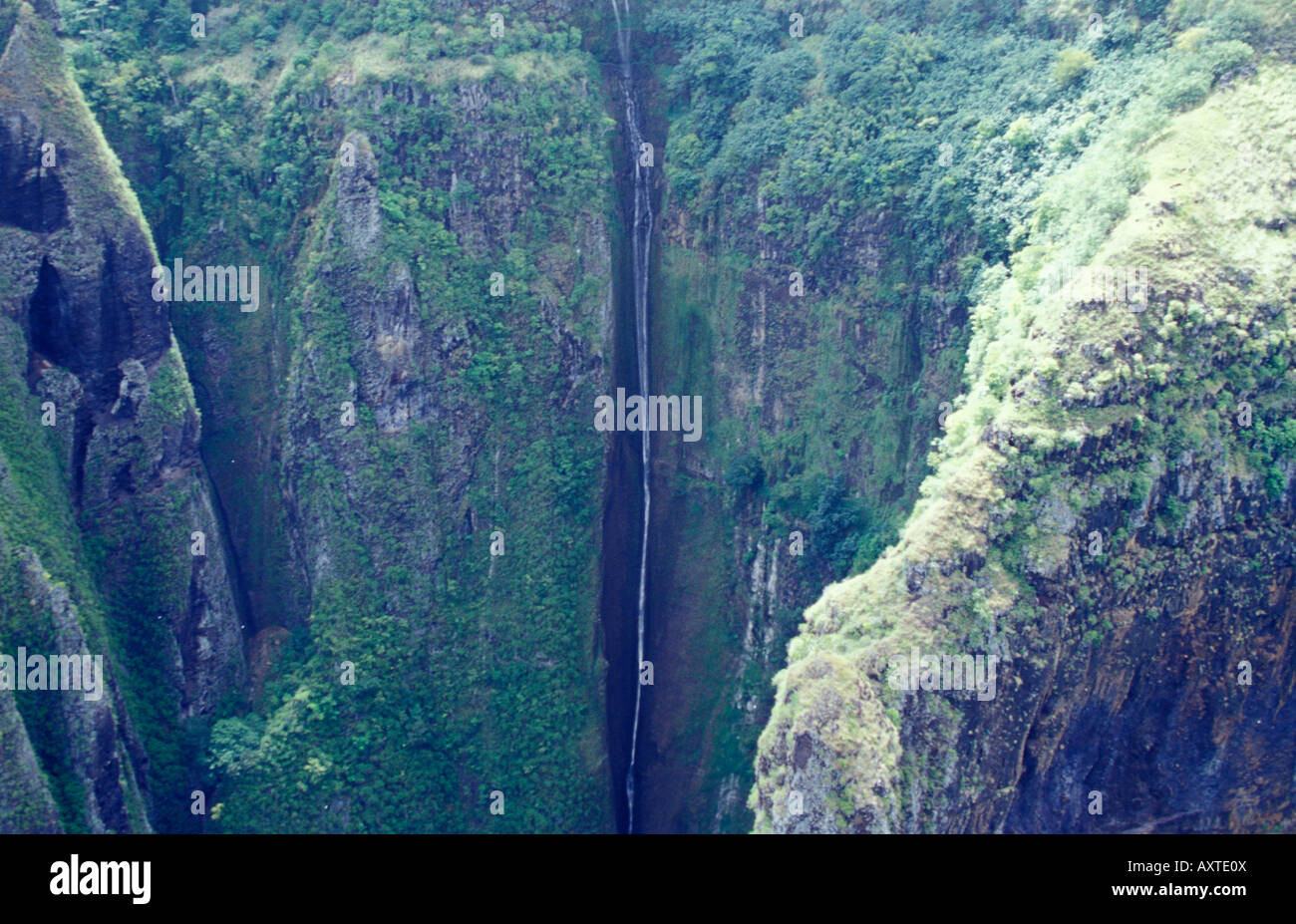 Aerial view from Nuku Hiva Marquesa Islands French Polynesia South ...